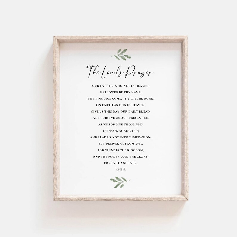 The Lords Prayer Print Our Father Prayer Printable Scripture - Etsy