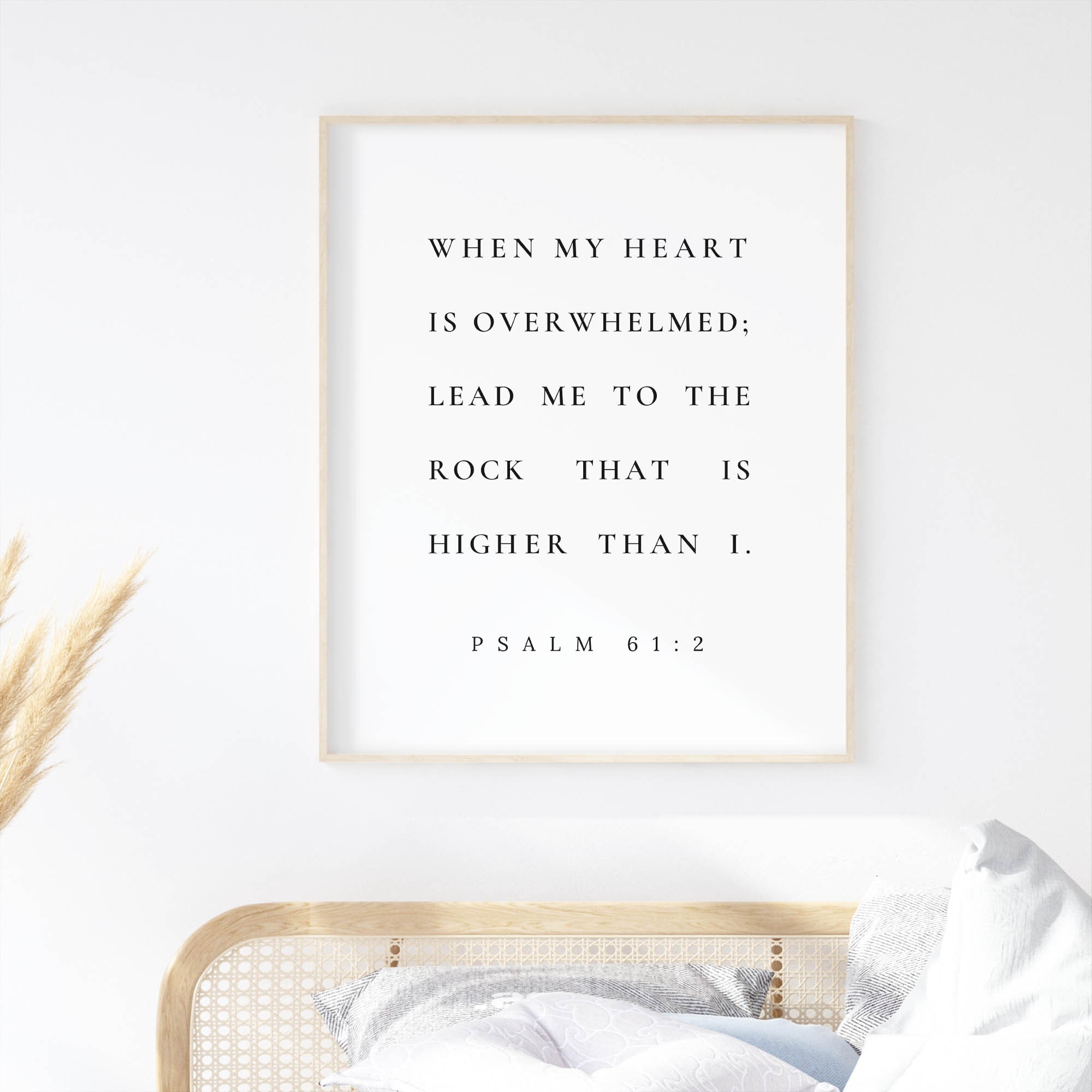 Psalm 61:2 Bible Verse Wall Art Print, Typography Scripture Wall Art ...