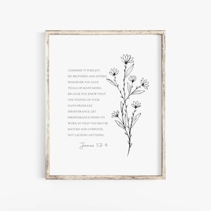 James 1:2-4, Consider It Pure Joy, My Brothers and Sisters, Minimal ...