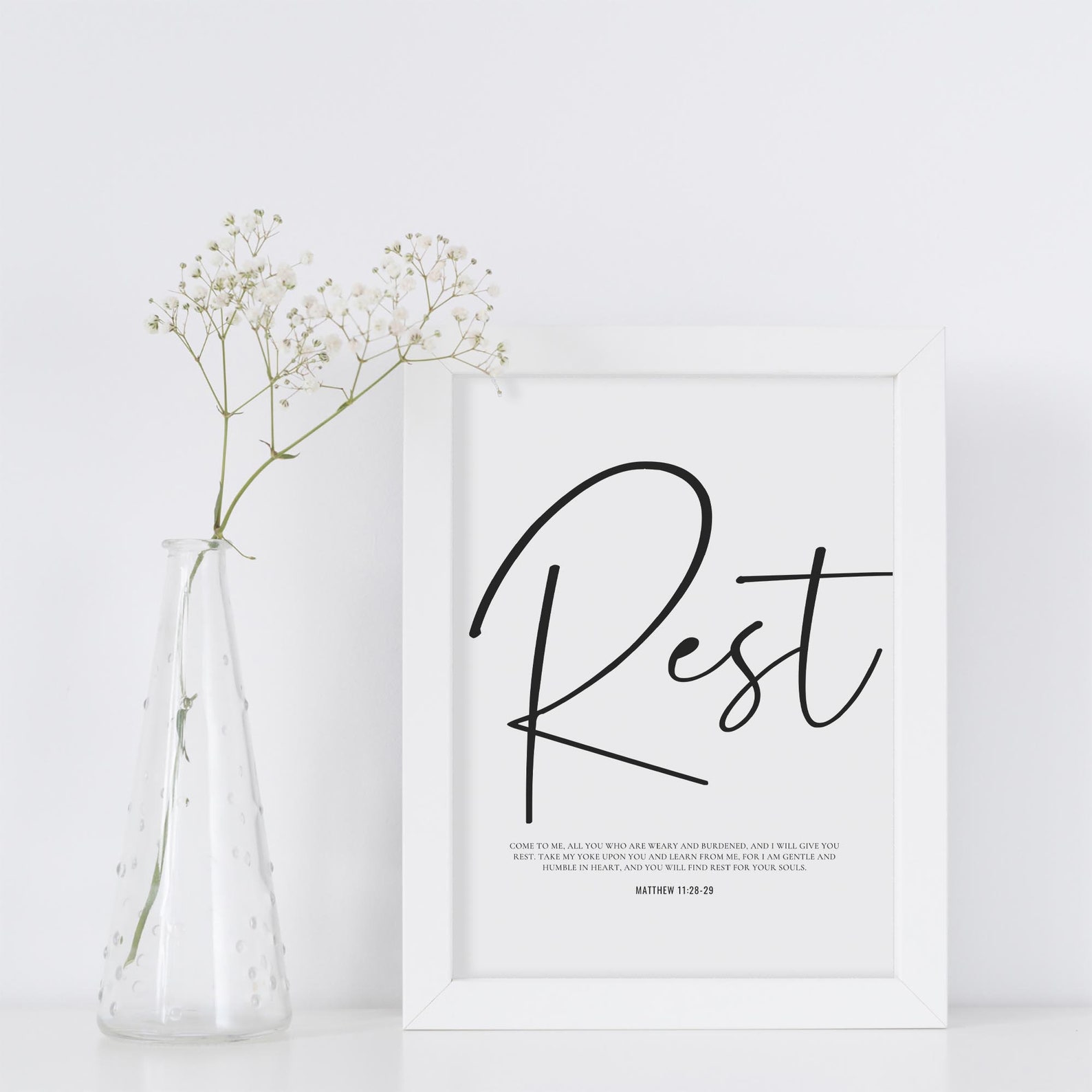 I Will Give You Rest, Matthew 11:28-29, Bible Verse Printable ...
