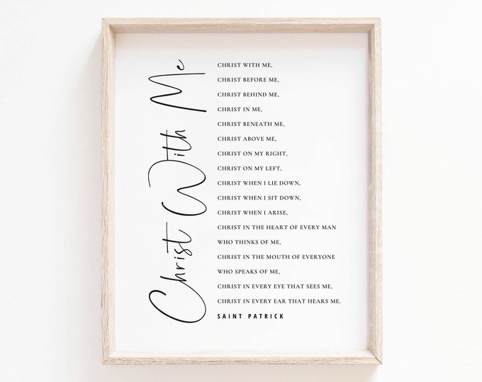 St Patricks Breastplate Prayer of Saint Patrick Printable Poster Christ ...