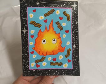 Printable Calcifer Howl's Moving Castle Digital Card Anniversary ...