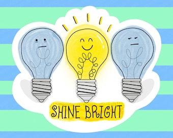 30 Cute Bright Idea/light Bulb/idea Planner Stickers - Etsy