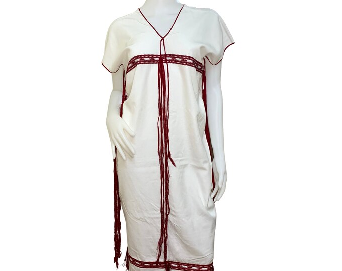 Myanmar Burmese Karen/kayin Ethnic Women Dress White With Red Stripes ...