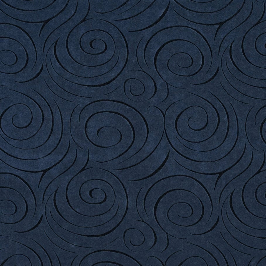 Navy Blue Swirl Fabric Microfiber Upholstery and Drapery | Etsy
