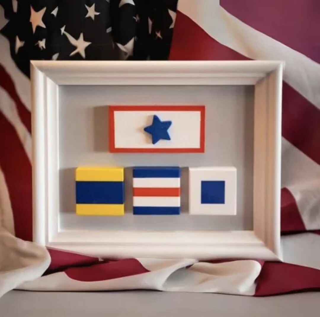 Custom Military Service Flag Plaque Service Member Initials Blue Star ...