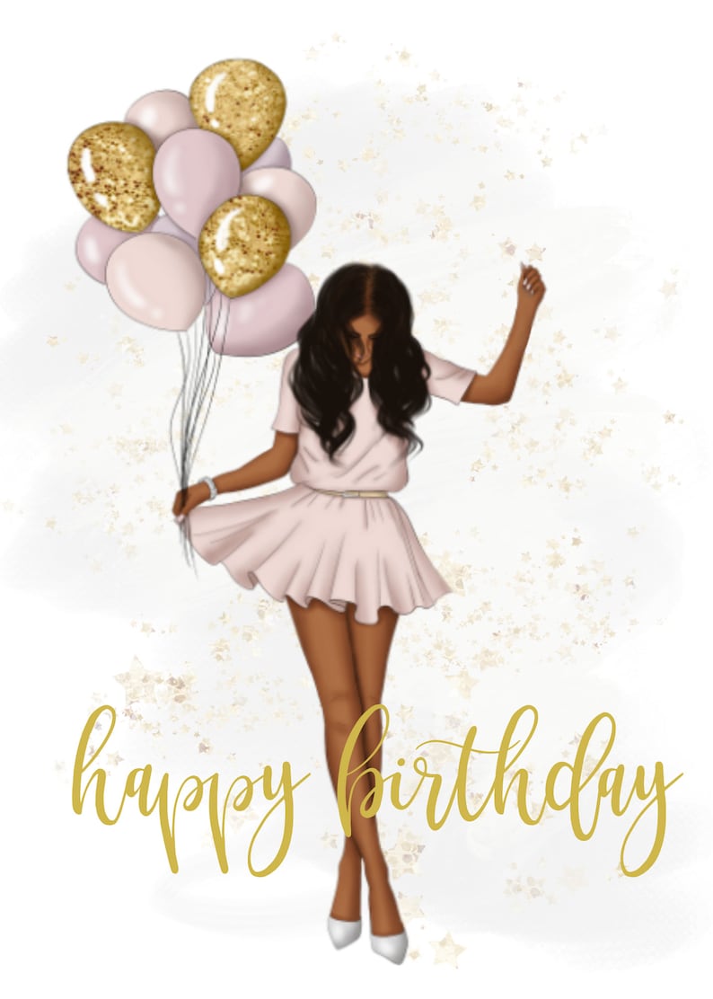 Happy Birthday Birthday Card Black Girl Birthday Etsy
