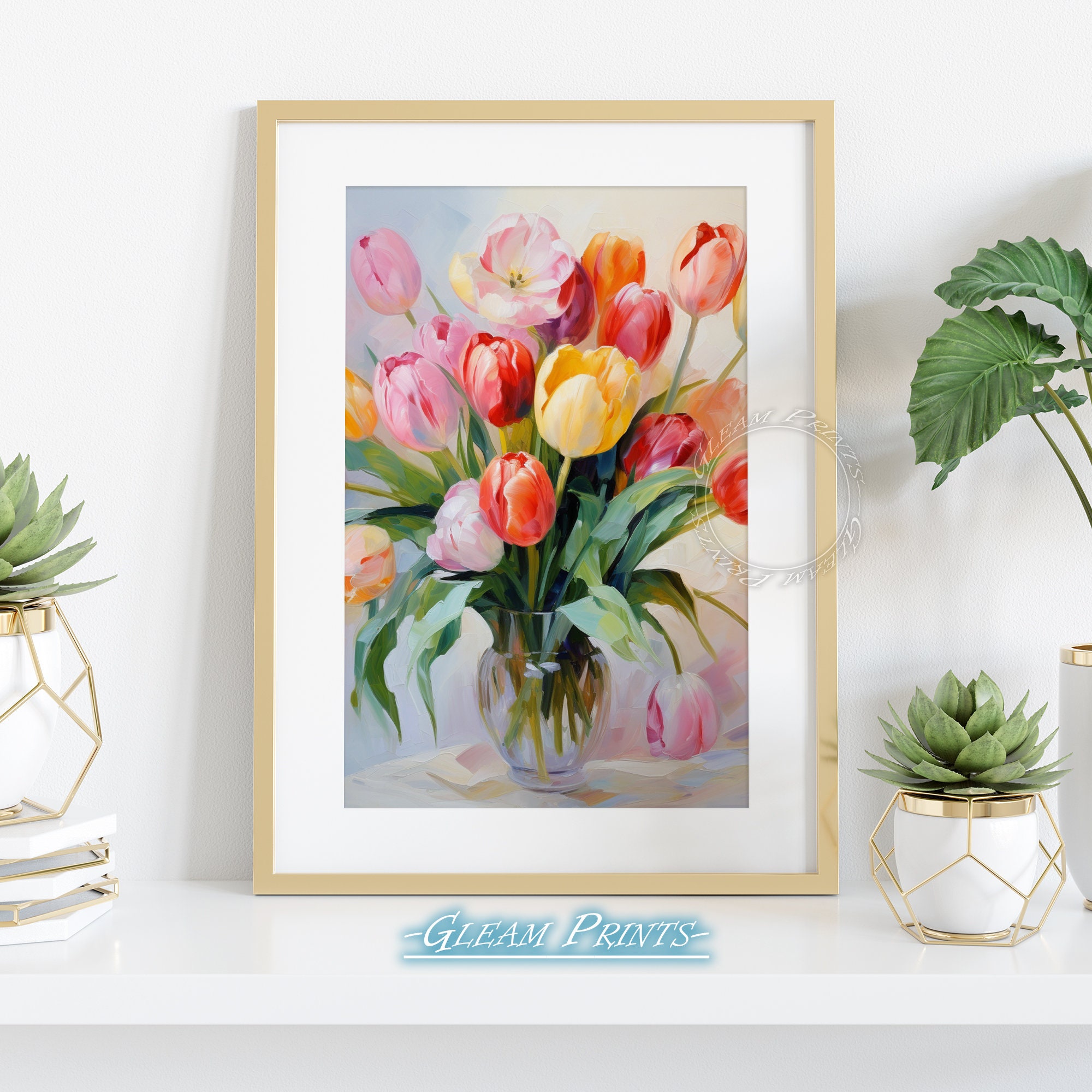 Tulip Printable Art | Bouquet Printable Poster | Tulip Flower Art | Tulip Wall Art | Digital ...