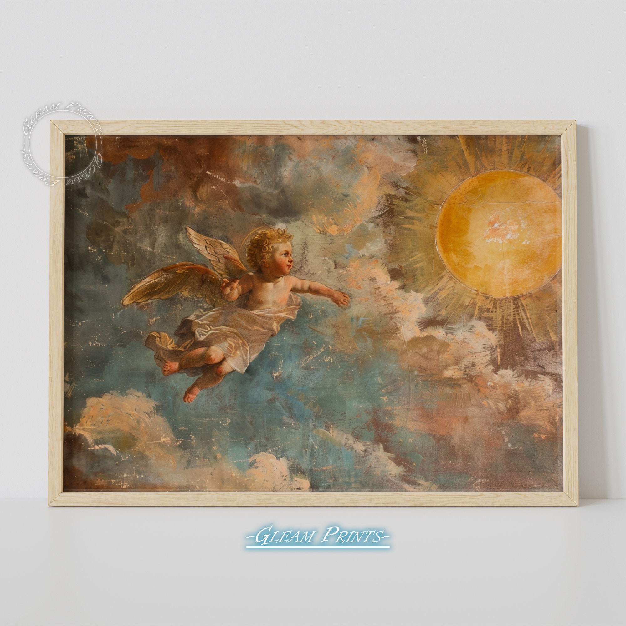Religious Angel Wall Art Printable Oil Painting Angel Decor Art ...