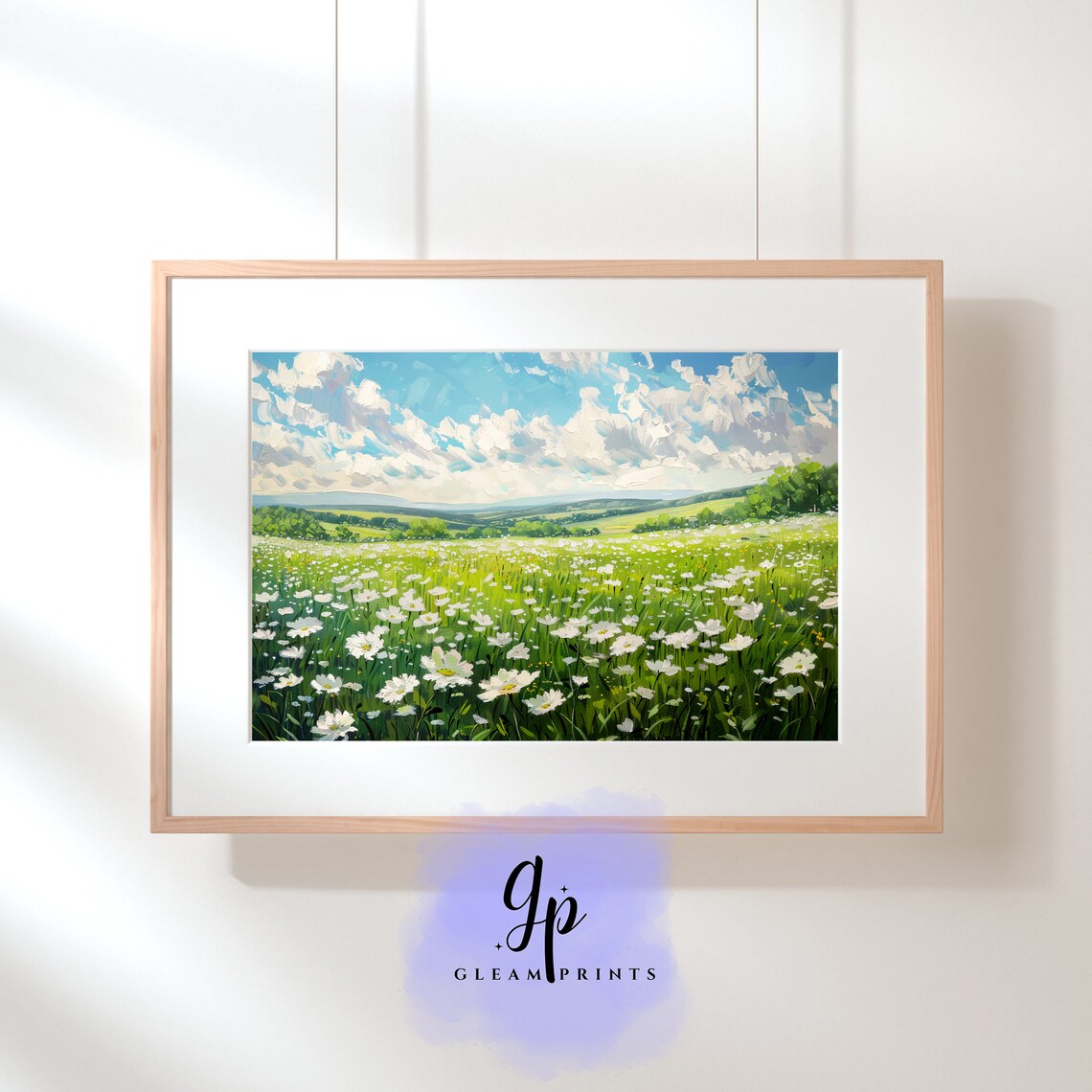 Spring Meadow Printable | Wildflower Field Painting | Flower Field ...