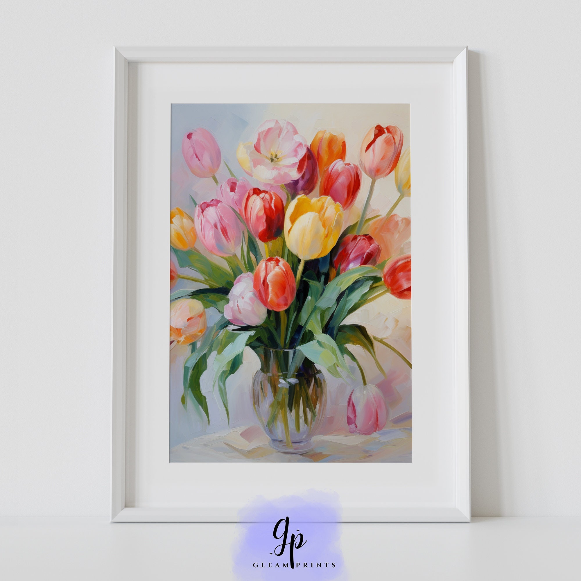 Tulip Printable Art | Bouquet Printable Poster | Tulip Flower Art ...