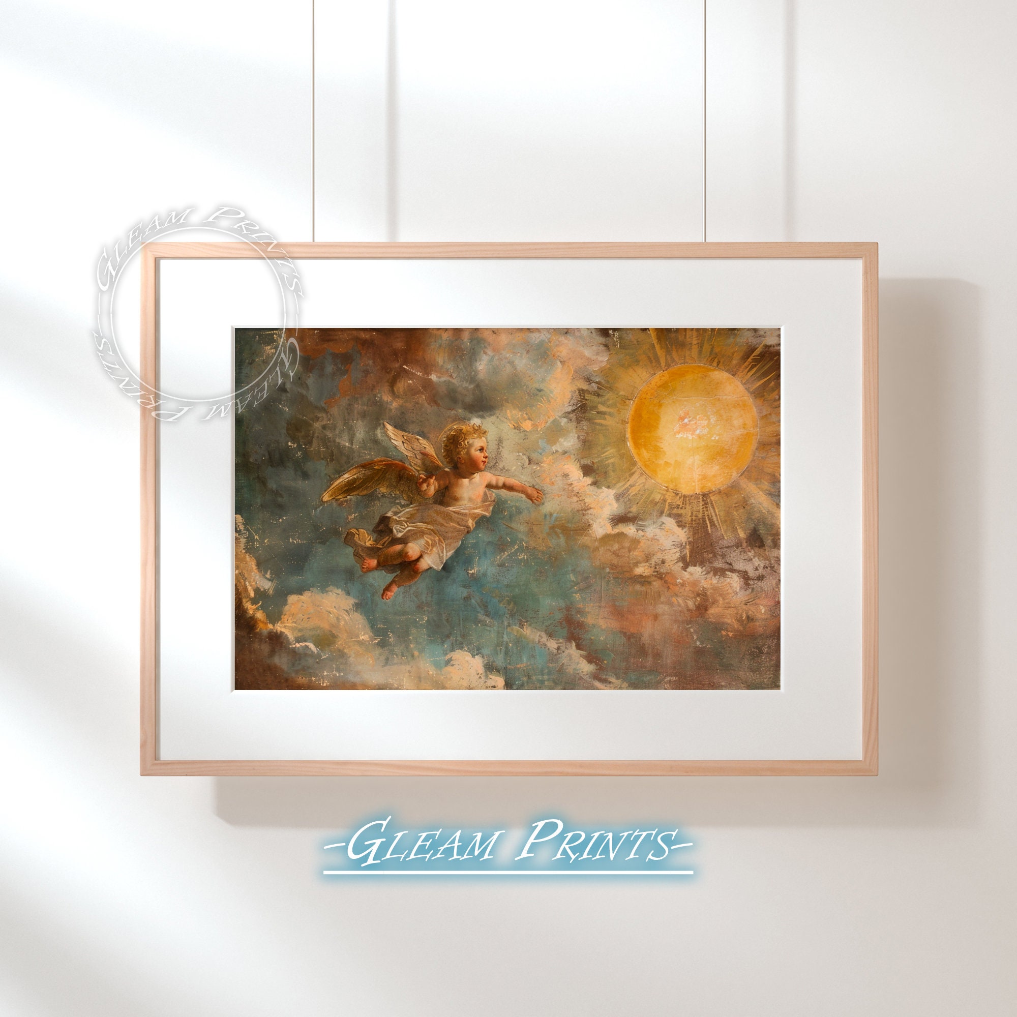 Religious Angel Wall Art Printable Oil Painting Angel Decor Art ...