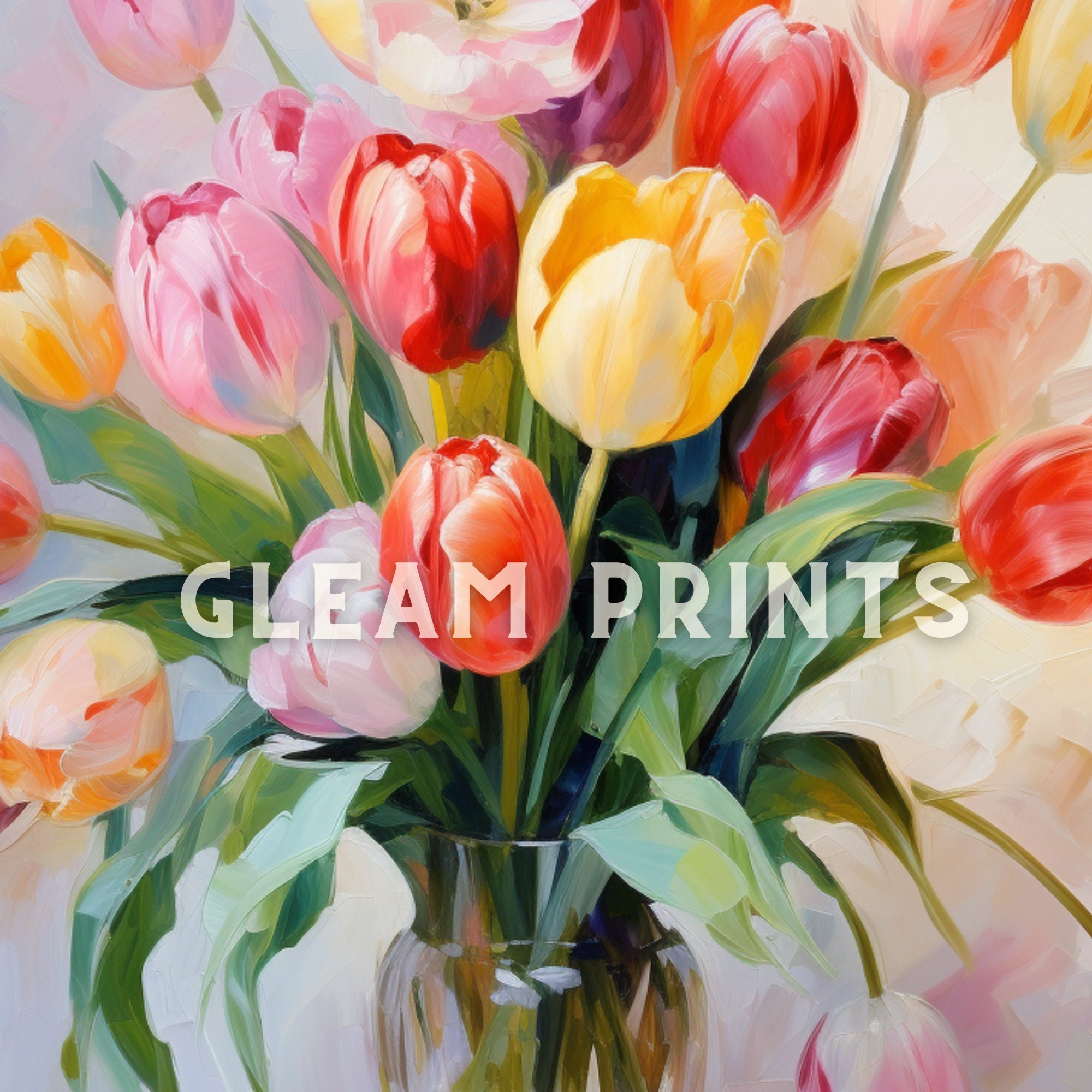 Tulip Printable Art | Bouquet Printable Poster | Tulip Flower Art ...