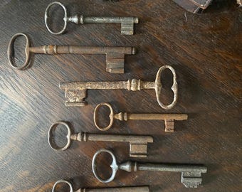 Antique French and English Skeleton Door Keys - Etsy