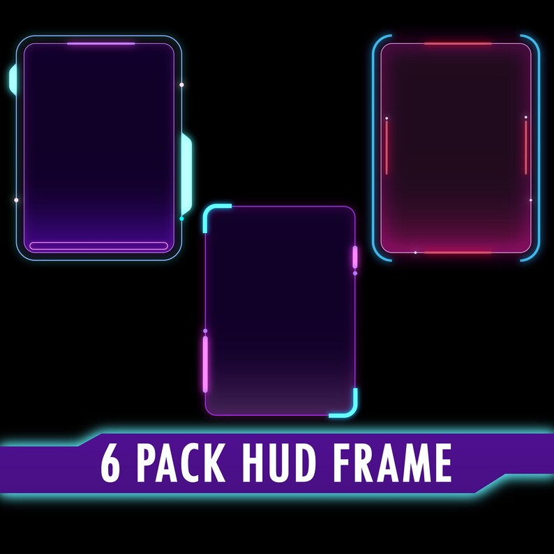 6 Pack Infographic HUD Frame Display Digital Tech Interface Elements ...