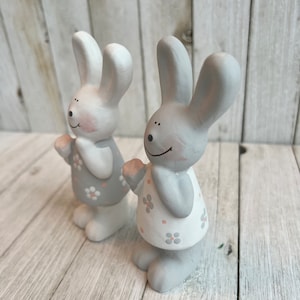 EASTER BUNNY Figures Set of 2pc Easter Decor Easter Rabbit Easter ...