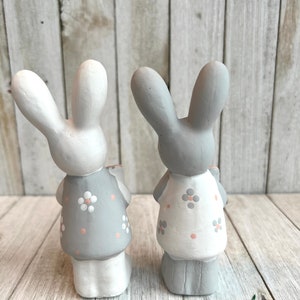 EASTER BUNNY Figures Set of 2pc Easter Decor Easter Rabbit Easter ...