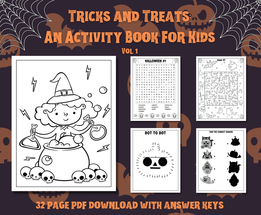 Halloween Activity Book for Kids|printable Halloween Coloring Book ...