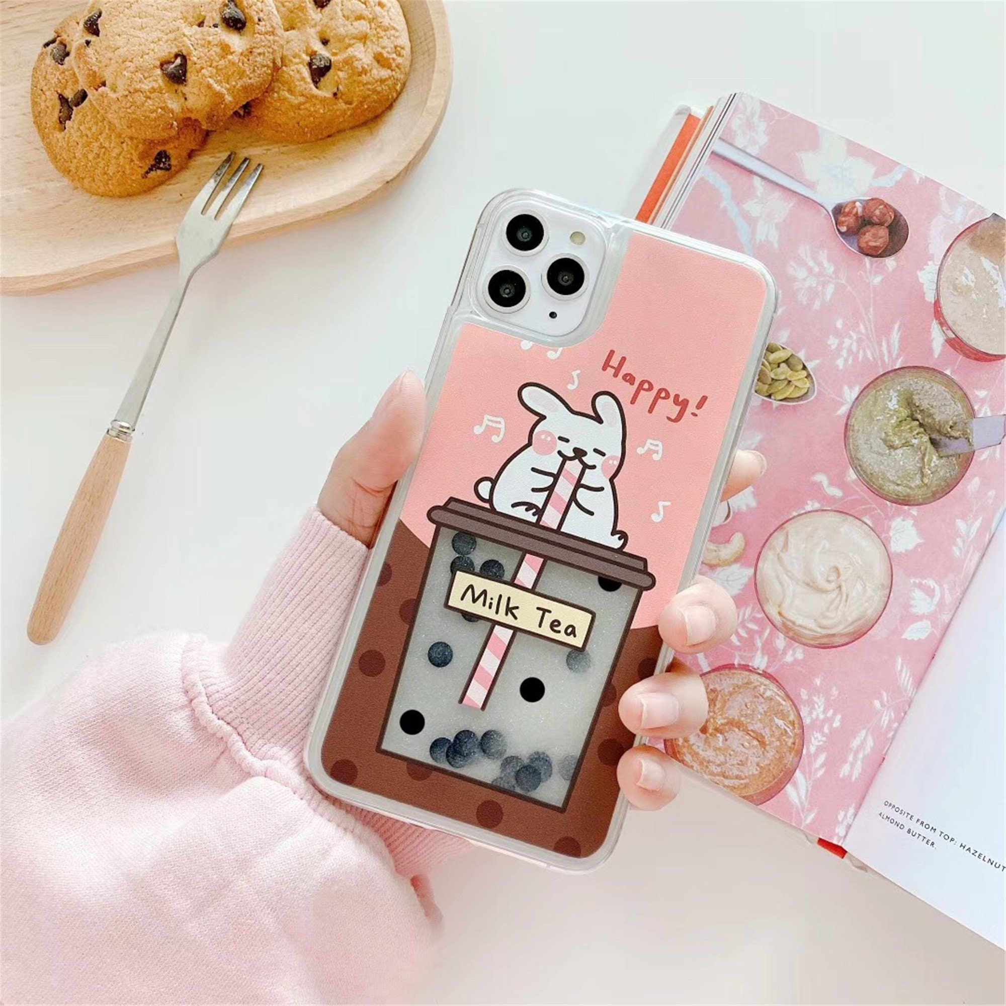 Cute Boba Milk Bubble Tea Quicksand Phone Case Kawaii Soft | Etsy