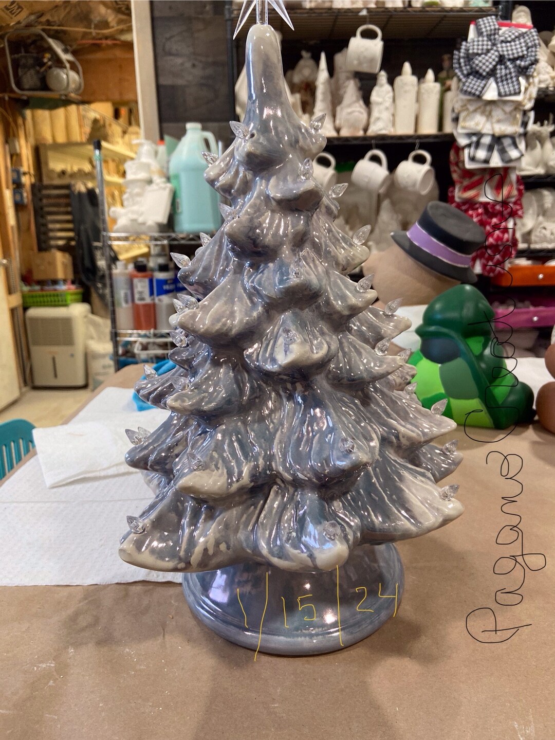 Winter Blue Ceramic Tree Complete - Etsy