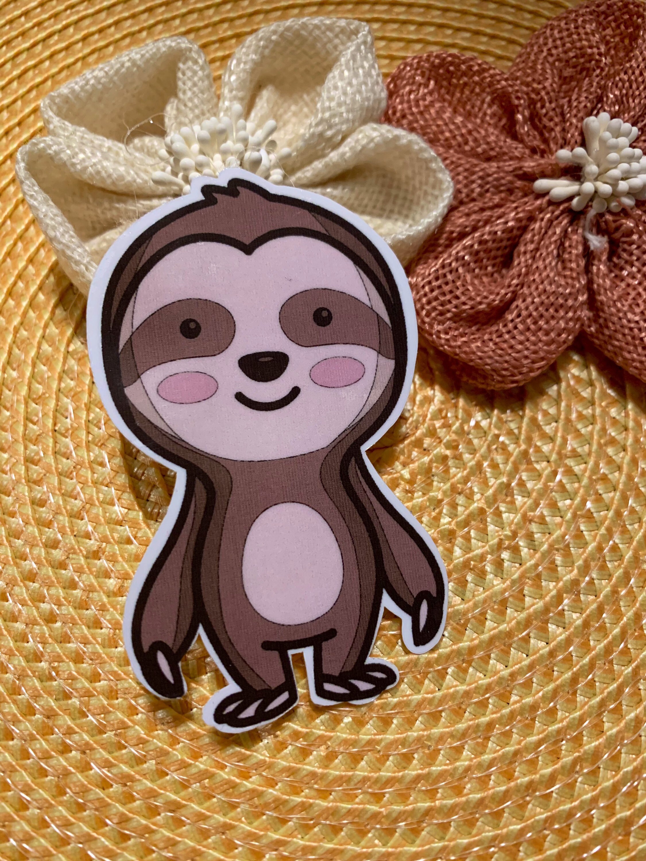 Cute Sloth Sticker Cute Sloth Vinyl Sticker Sloth Vinyl | Etsy