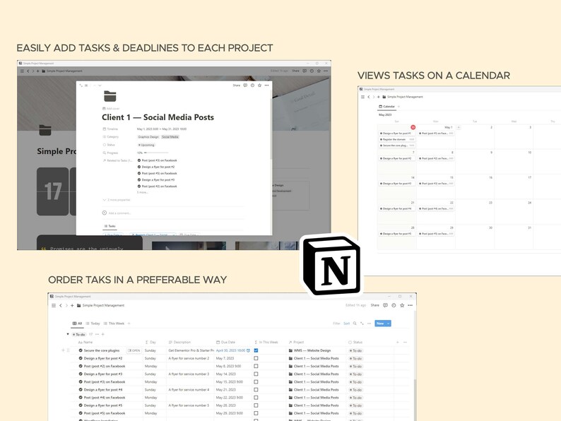 Project Management | Notion Template | Digital Business Dashboard | To ...