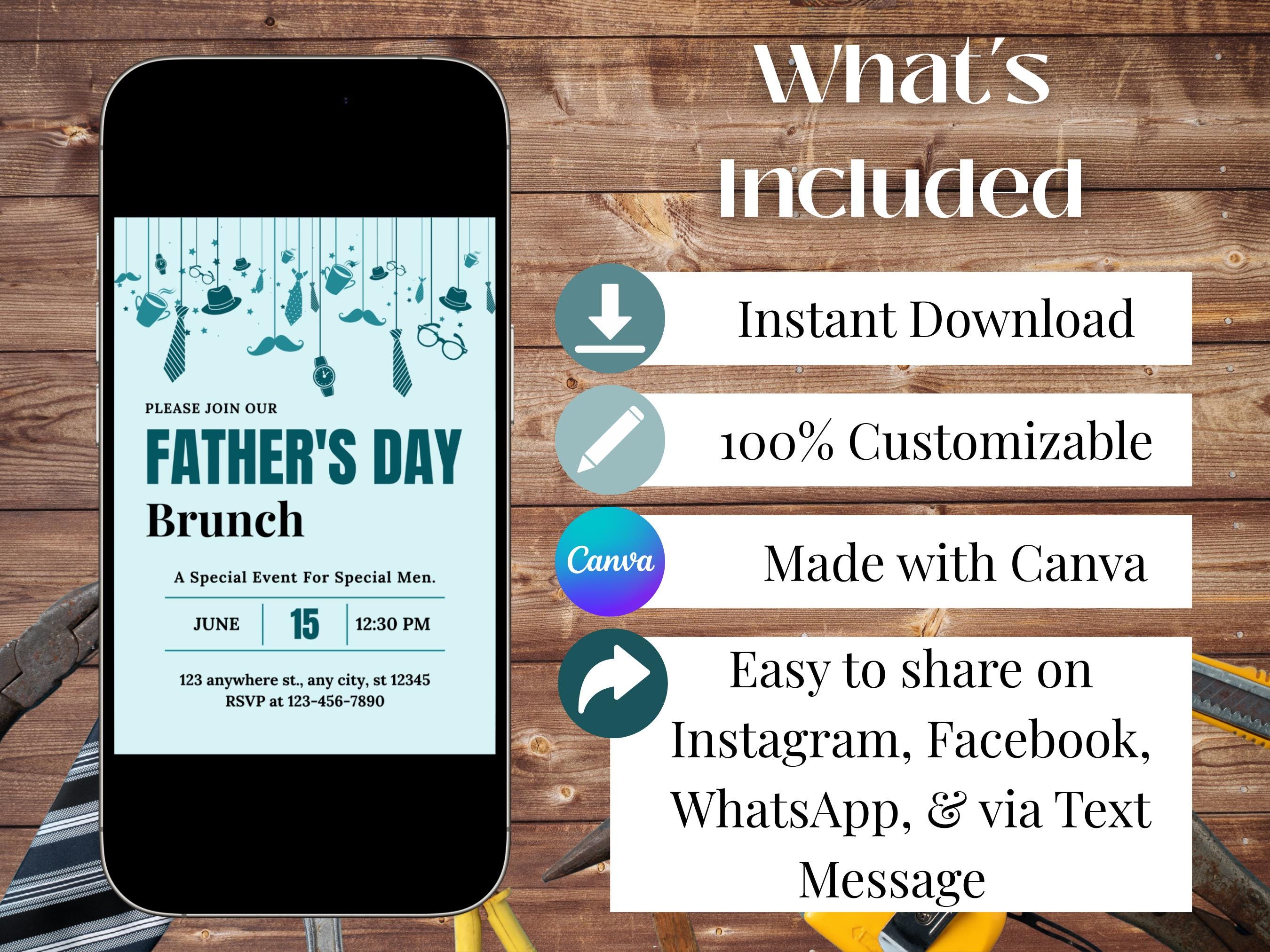 Father's Day Invitation Template | Printable Template | Easily ...