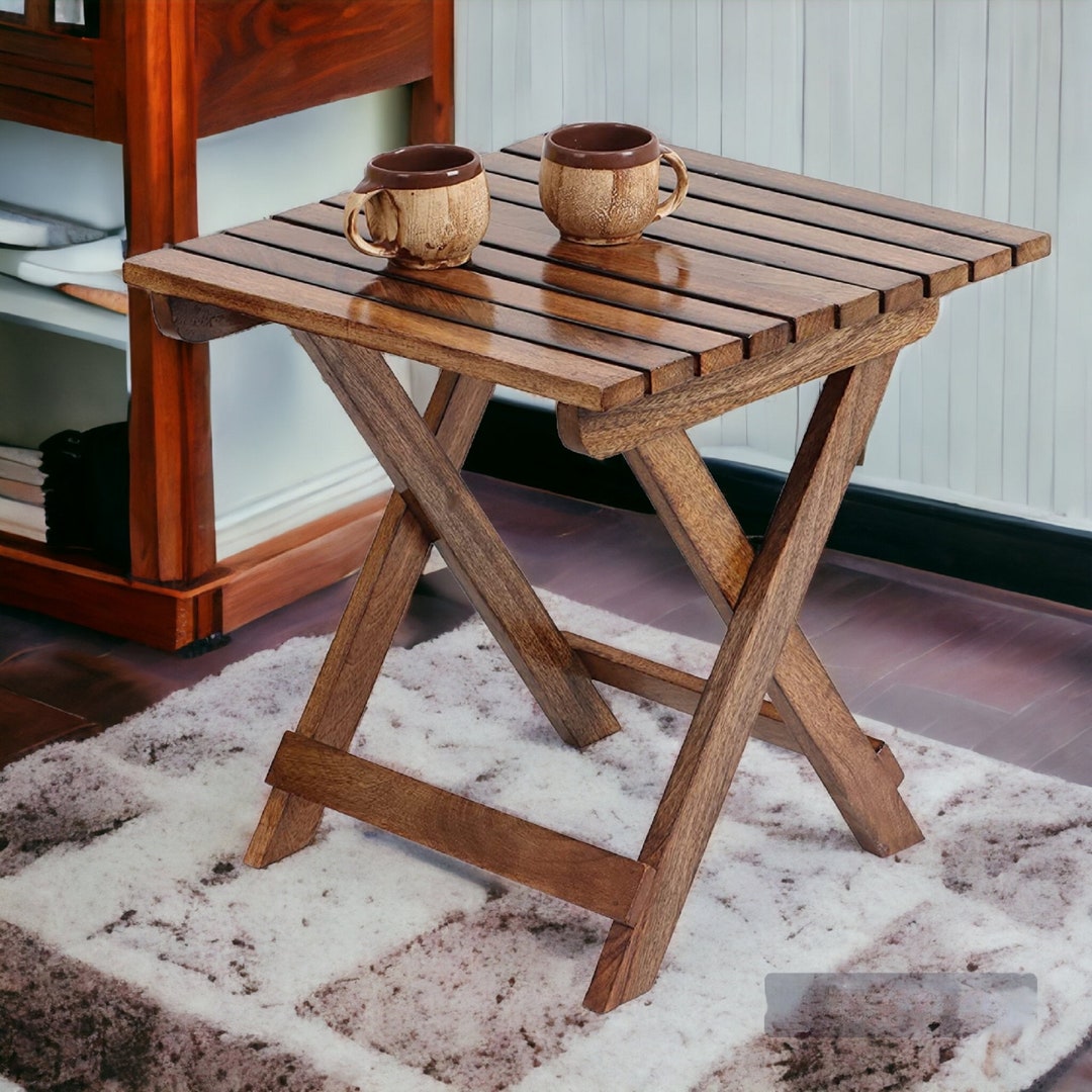 Wood Folding Coffee Table Practical Travel Camping Table - Etsy