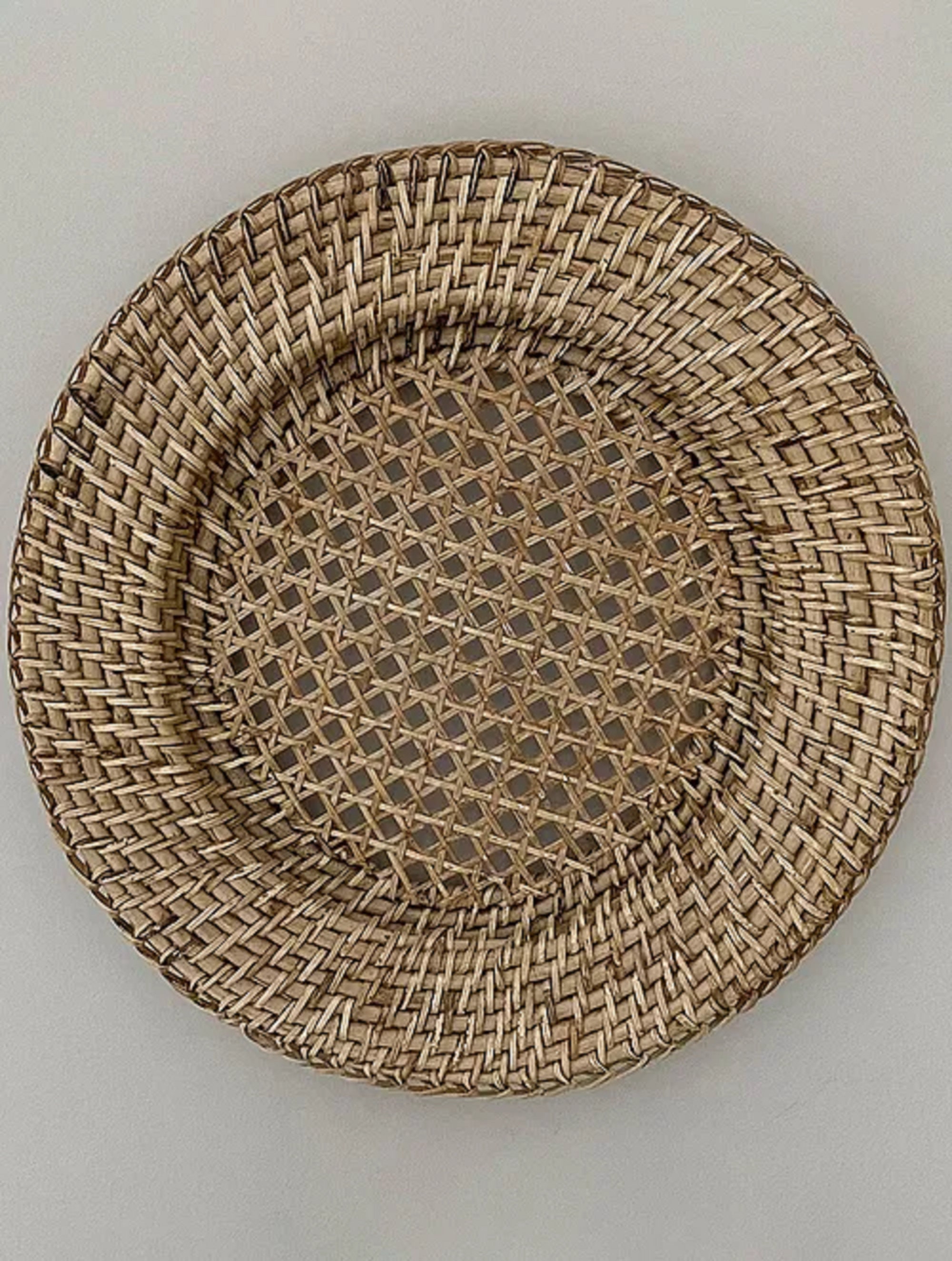 Handwoven Natural Rattan Ira Charger Plate With Rustic Finish - Etsy