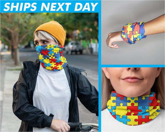 Autism Awareness Face Mask Puzzle Neck Gaiter Balaclava | Etsy