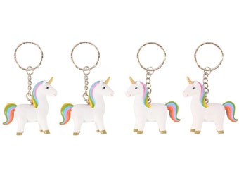 Rainbow Unicorn Keychain | Etsy