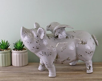 Large Ceramic Pig | Etsy