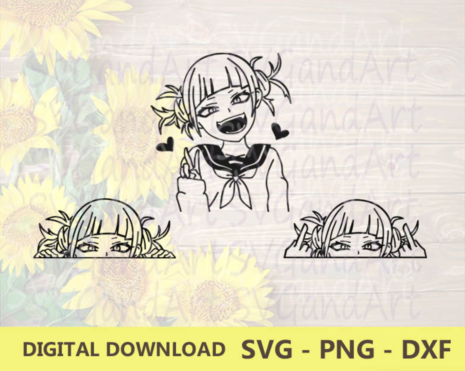 Anime Girl SVG Png Dxf Silhouette Cricut Cut Files | Etsy