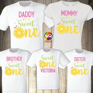 Lemonade Family Shirts Lemon Birthday Girl Sweet One Lemon 1st Birthday ...