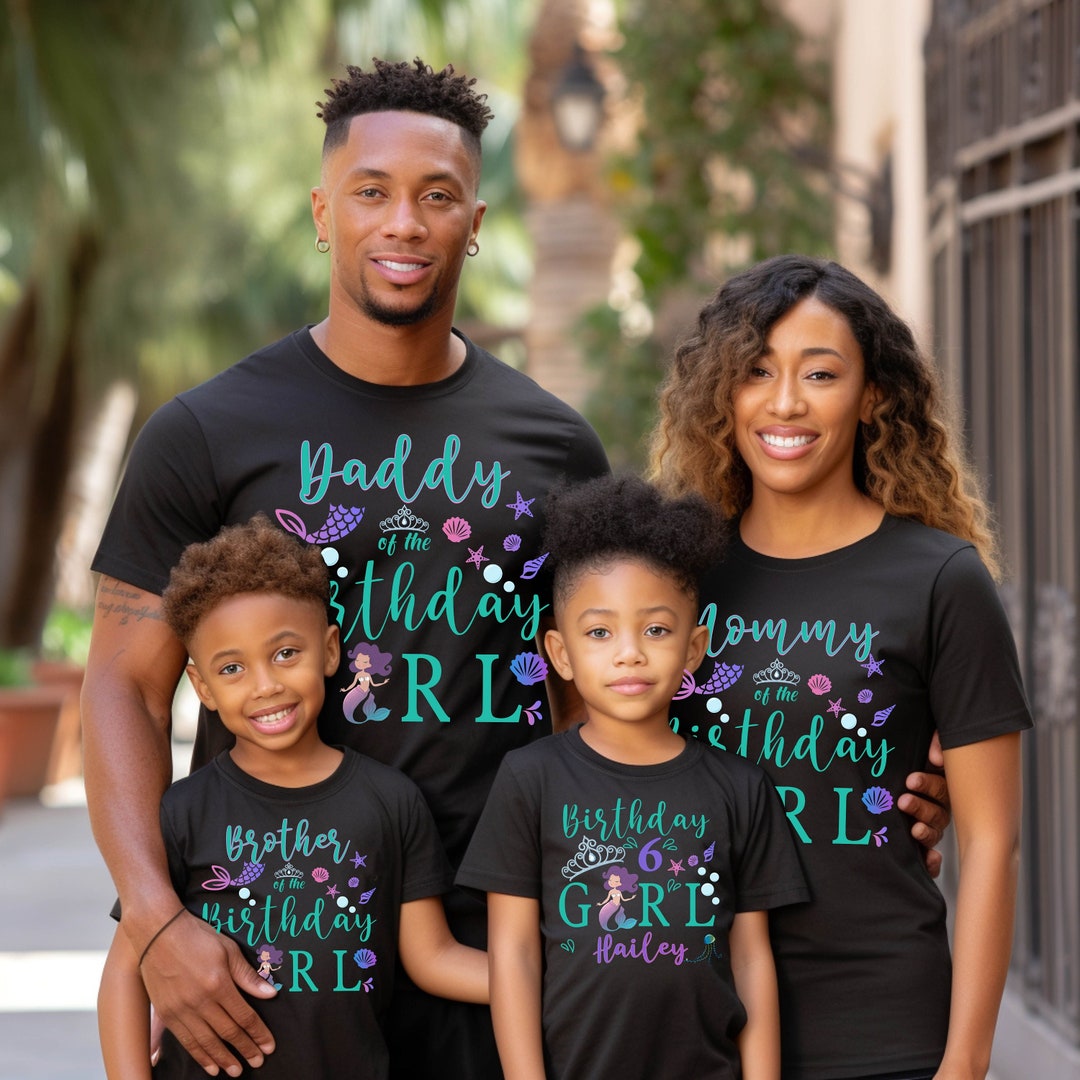 Mermaid Family Shirts Mermaid Birthday Girl Party Mer Mom Mer Dad Mer ...