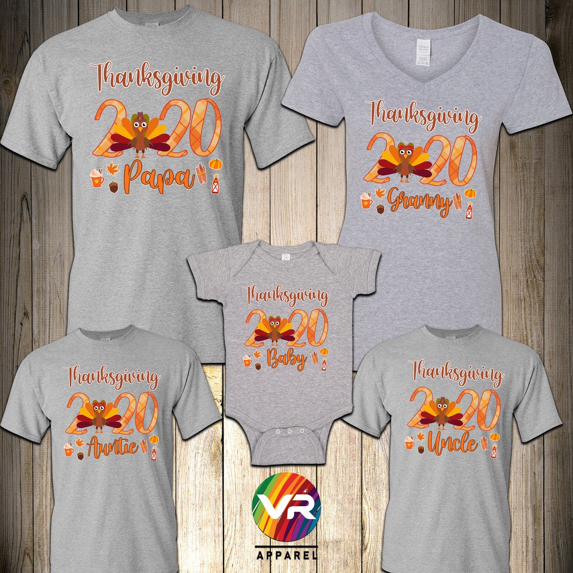 Thanksgiving Family Shirts Turkey Matching Family Personalized | Etsy