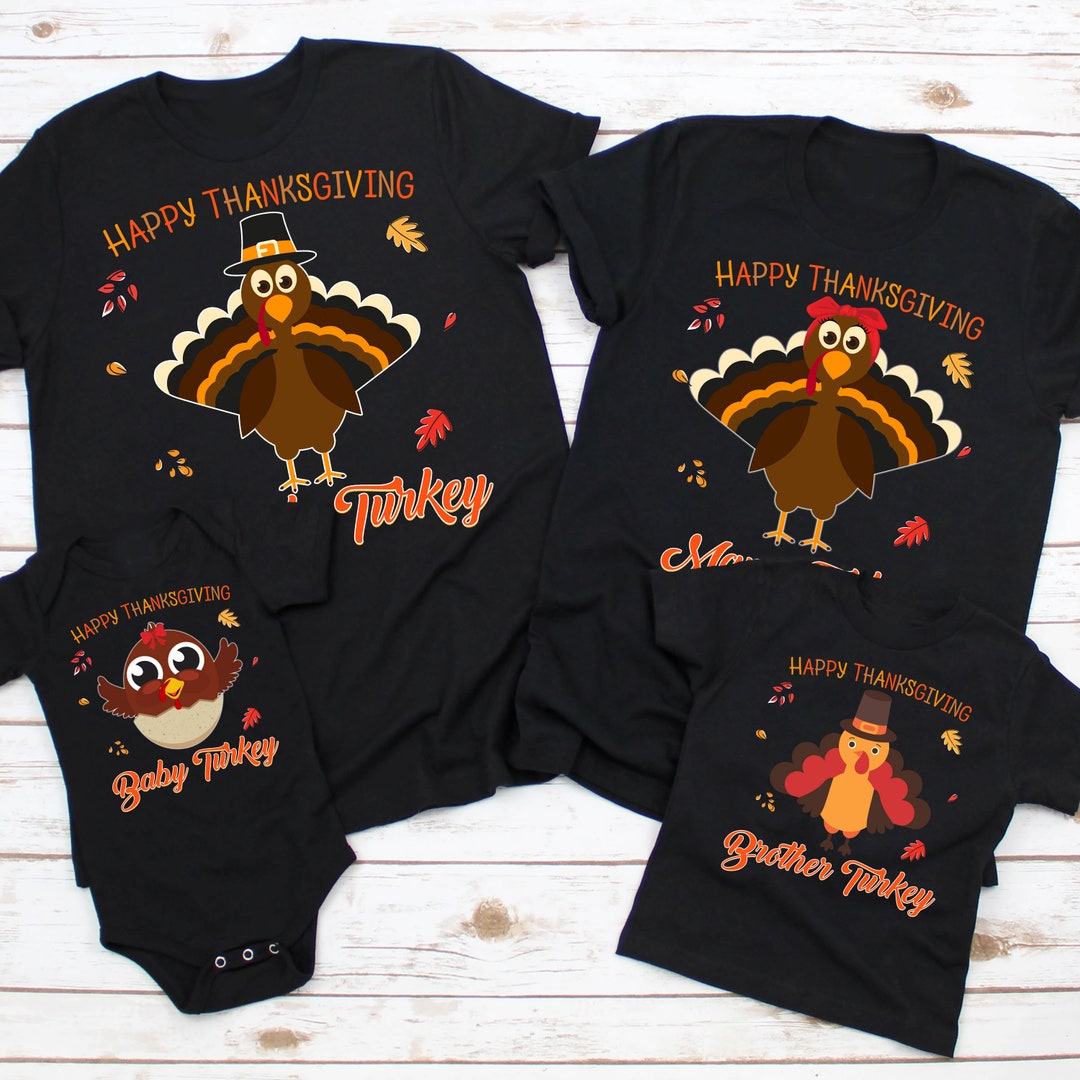 Thanksgiving Family Shirts Turkey Matching Family Custom Personalized ...