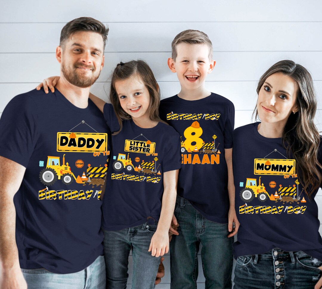 Construction Birthday Shirt Construction Family Shirt Excavator Mom Dad ...
