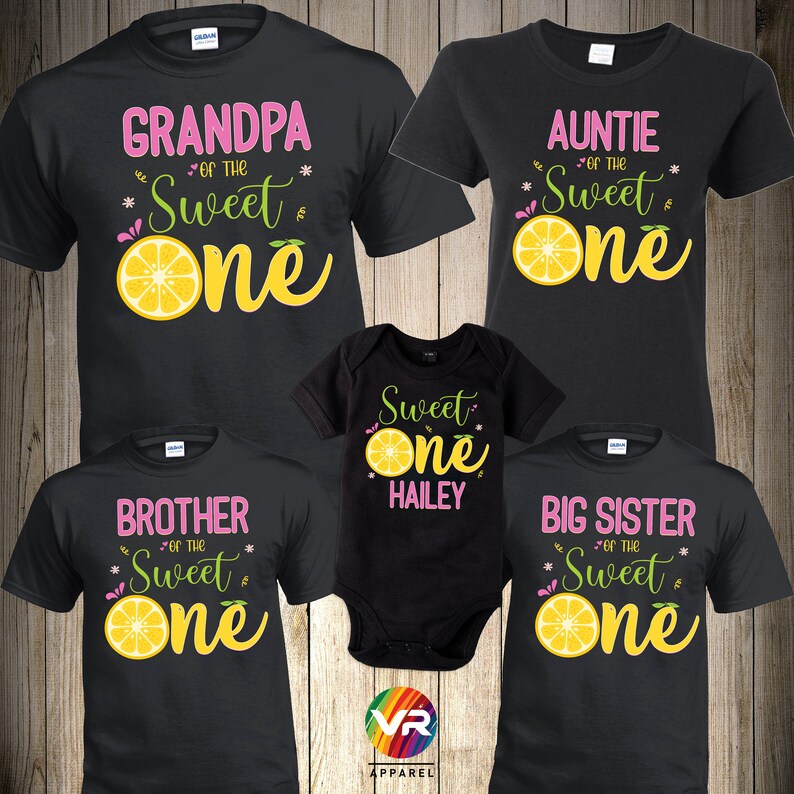 Lemonade Family Shirts Lemon Birthday Girl Sweet One Lemon 1st Birthday ...