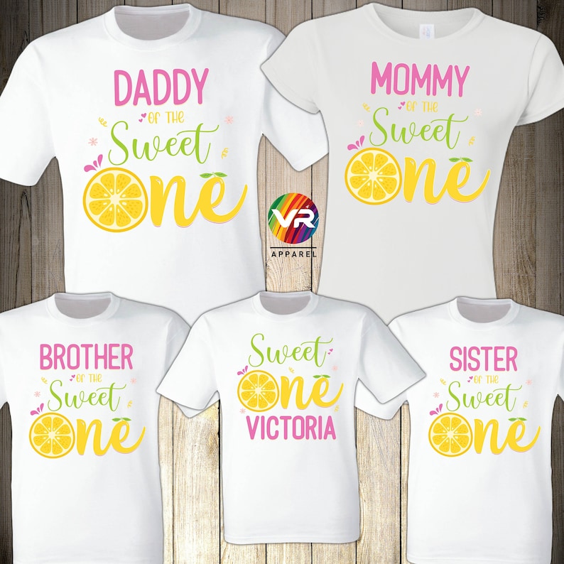 Lemonade Family Shirts Lemon Birthday Girl Sweet One Lemon 1st Birthday ...