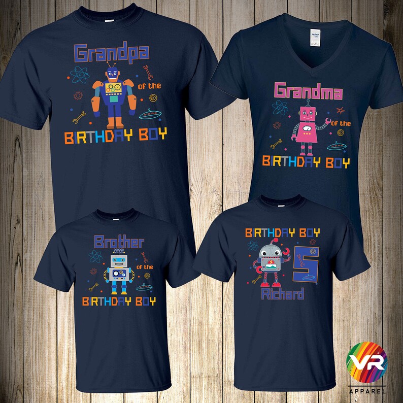 Robot Family Shirts Matching Family Birthday Shirts Robot - Etsy
