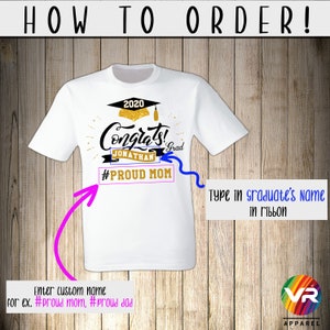 Graduation Family Shirts Matching Proud Graduate Shirt Prom Proud Mom ...