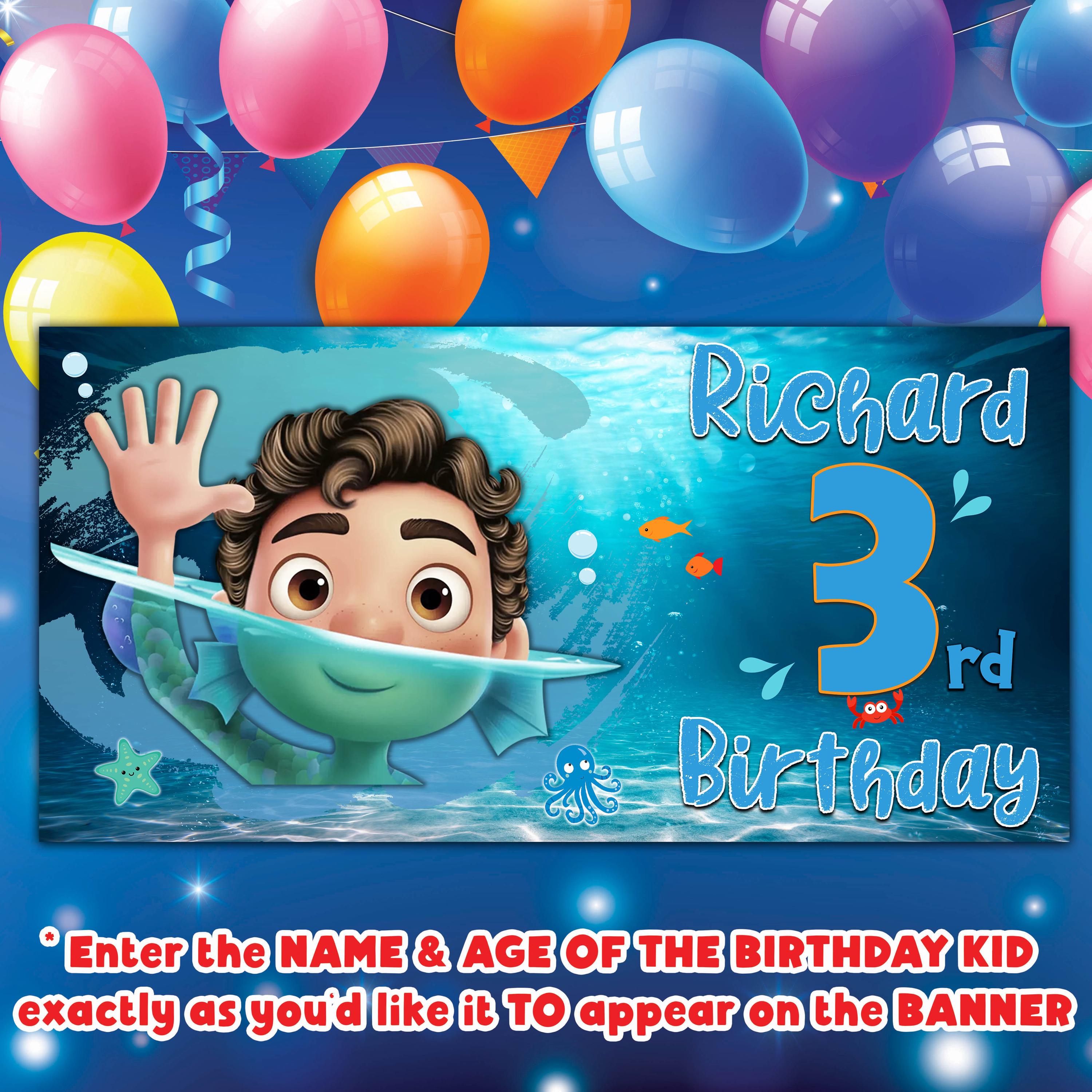 Luca Banner Birthday Custom Banner Custom Sign Boy Luca Birthday ...