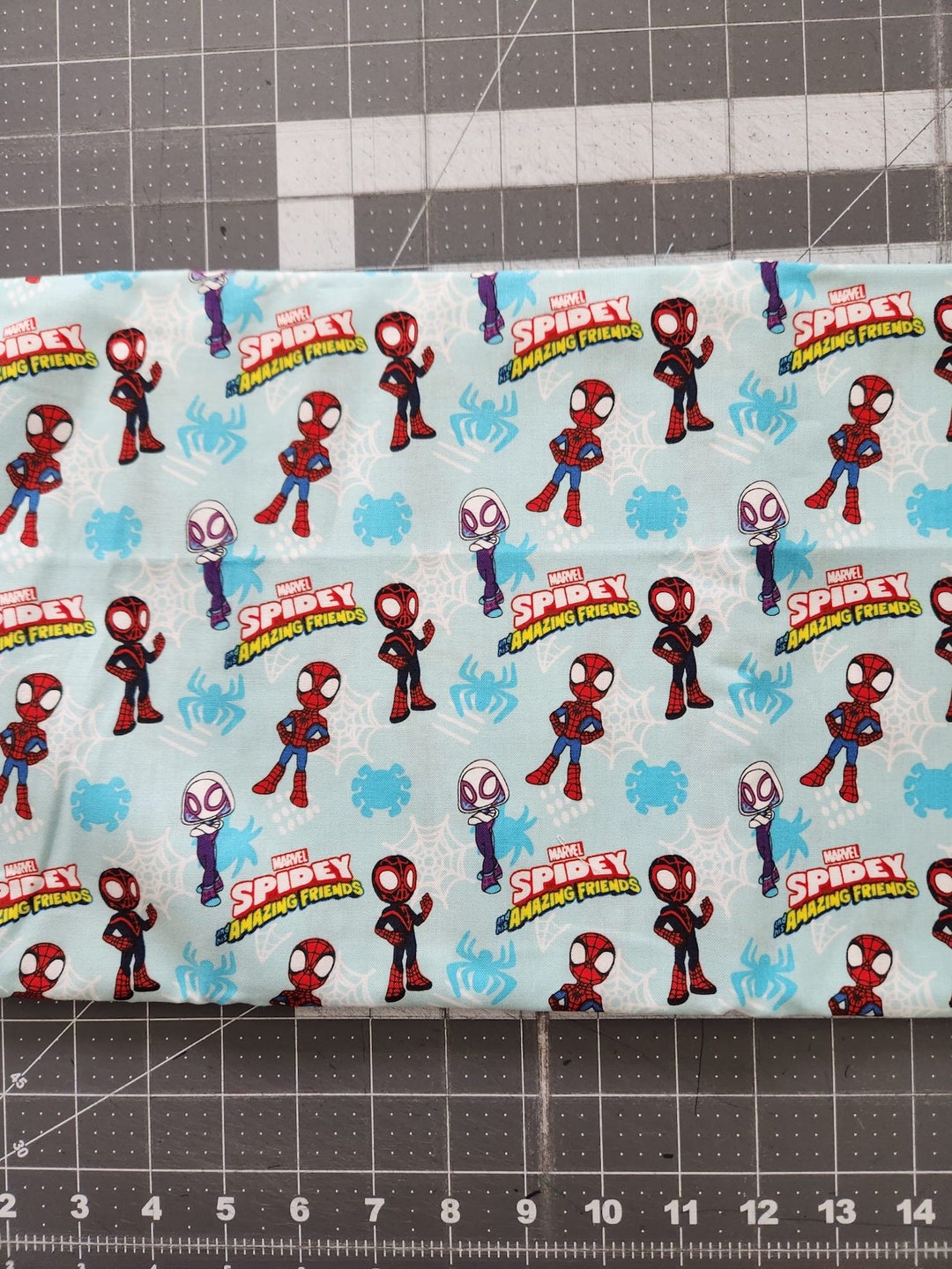 Marvel Spidey and Friends Light Blue Cotton Fabric 1/4 Yard - Etsy