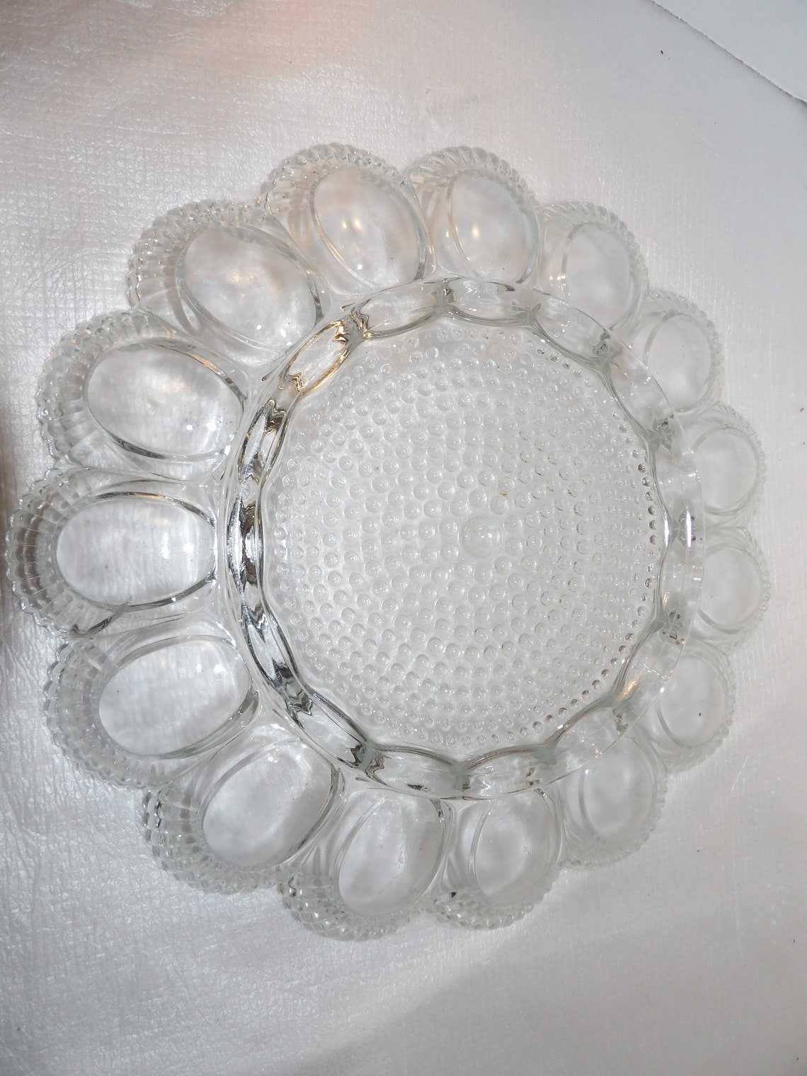 Vintage Indiana Glass Hobnail Deviled Egg Plate - Etsy