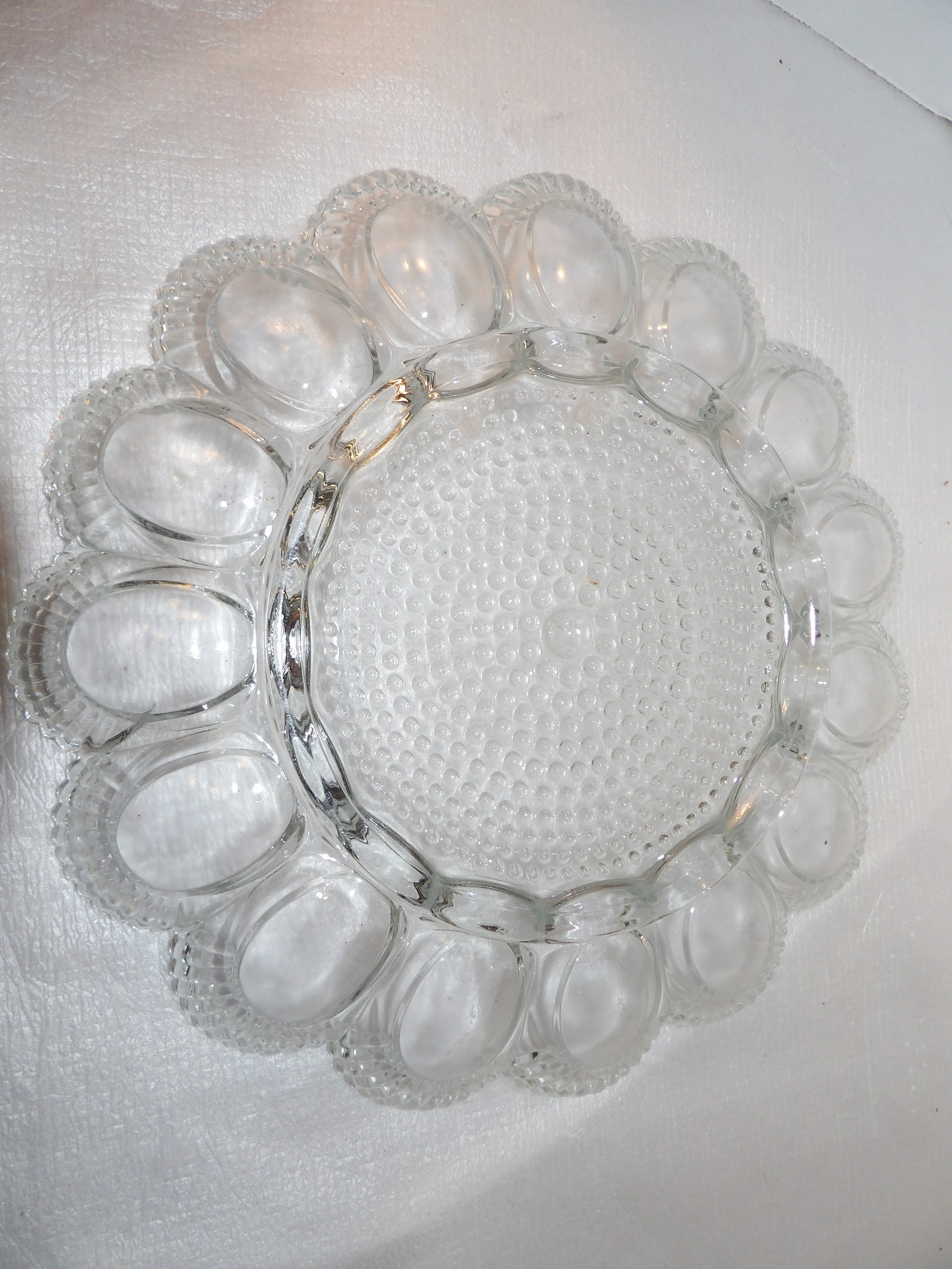 Vintage Indiana Glass Hobnail Deviled Egg Plate - Etsy