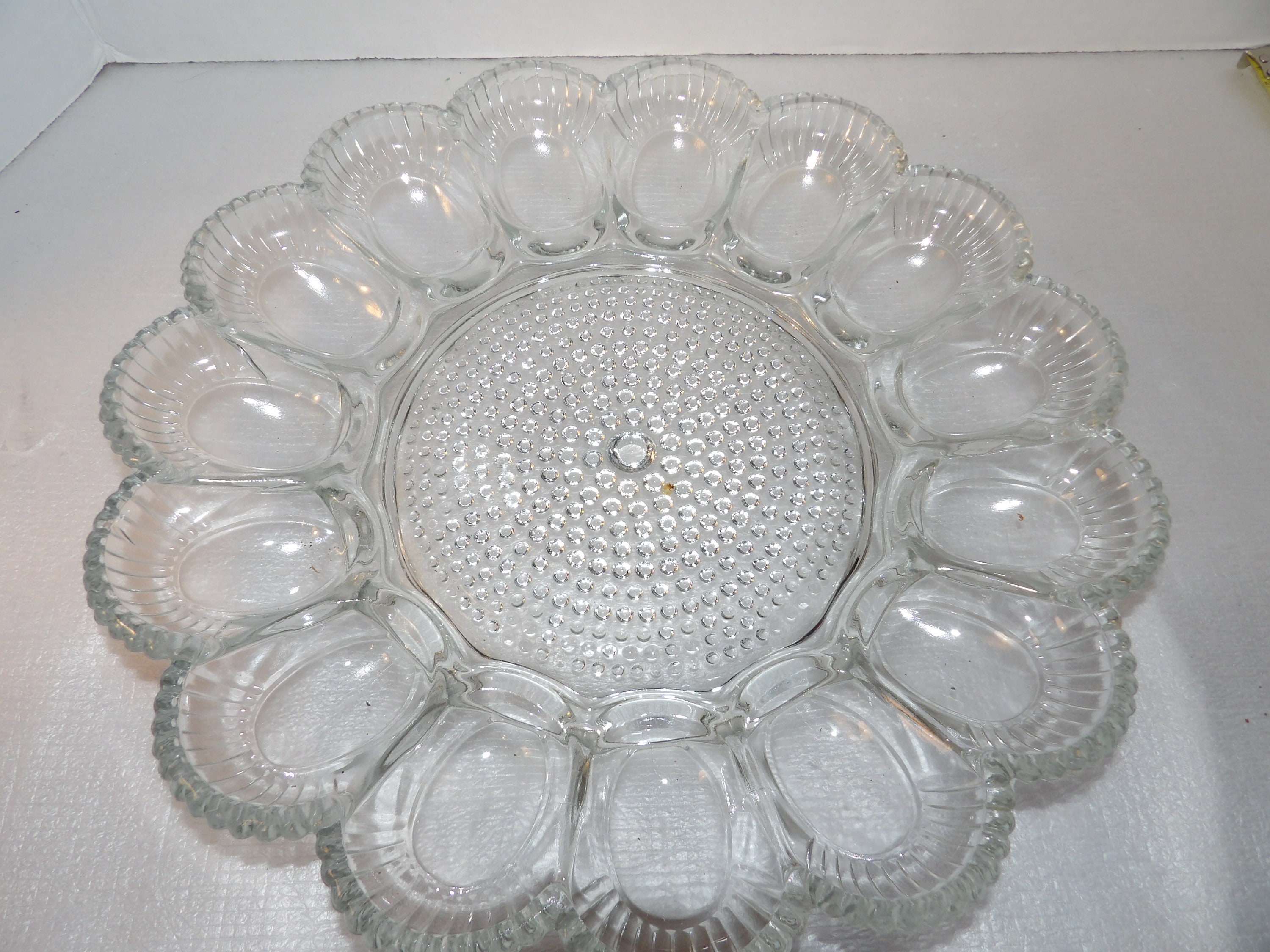 Vintage Indiana Glass Hobnail Deviled Egg Plate - Etsy