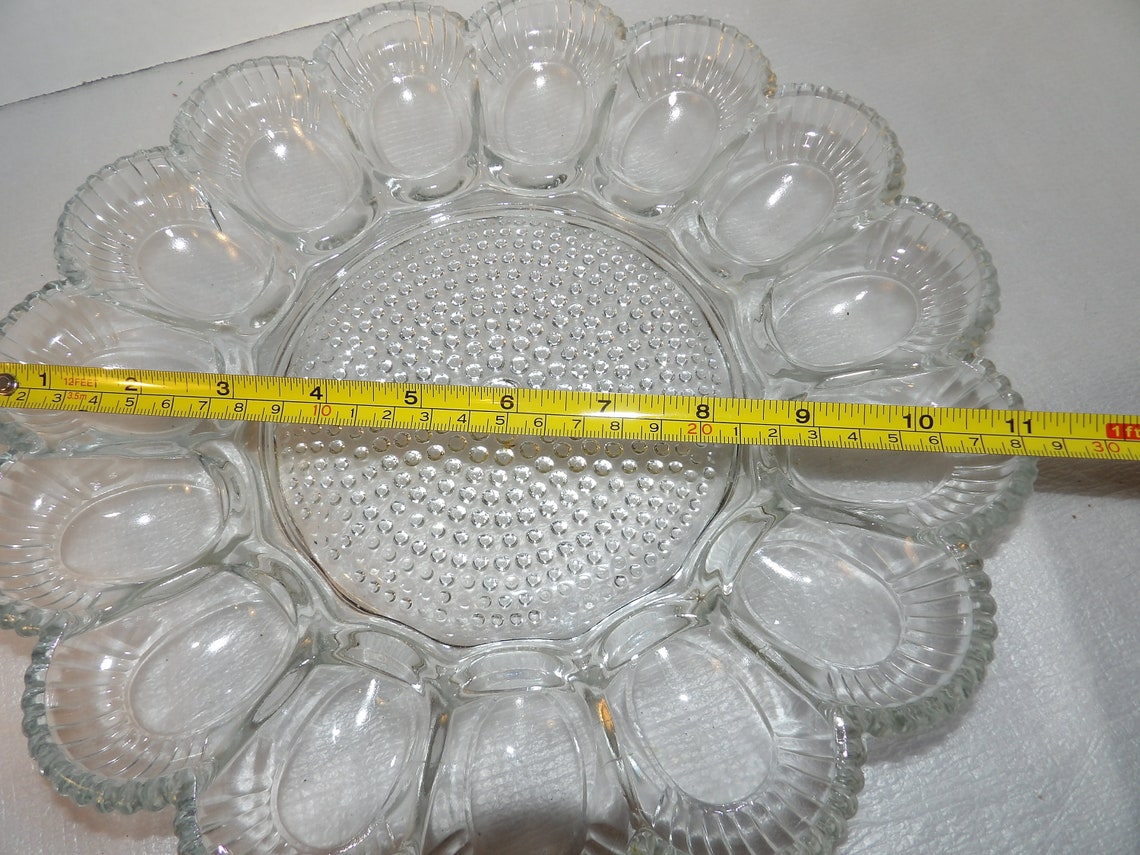 Vintage Indiana Glass Hobnail Deviled Egg Plate - Etsy