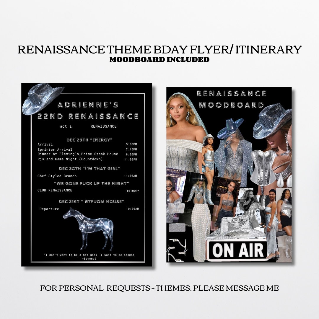Renaissance Theme Birthday Itinerary/invitation - Etsy