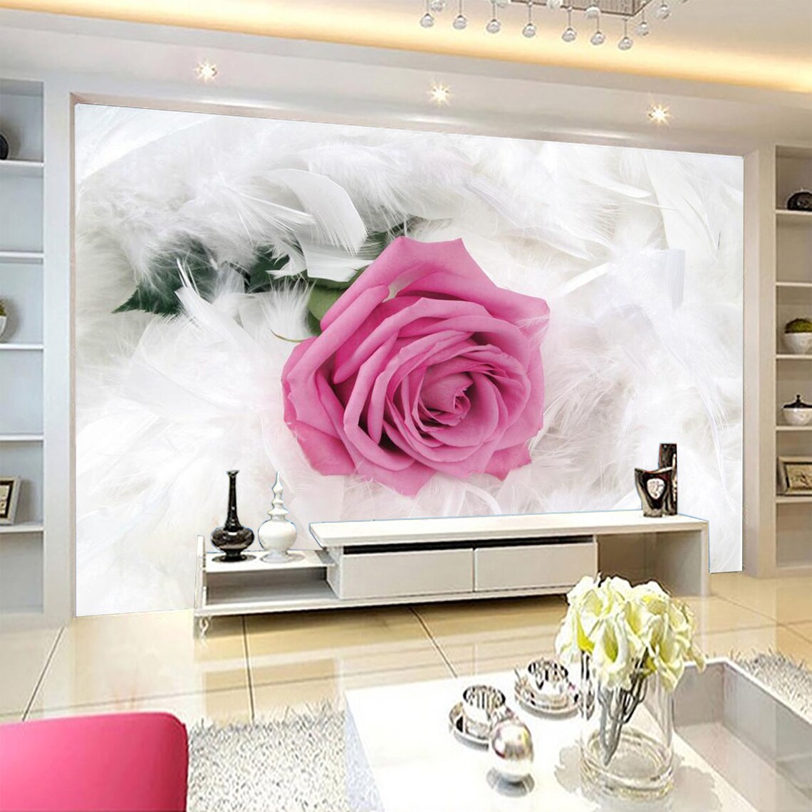 Pink Rose 1942 Wallpaper Mural Self Adhesive Peel and Stick | Etsy